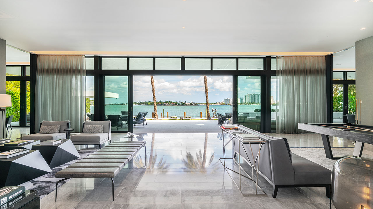 Miami Beach’s Hibiscus Island Glass and Marble Contemporary Home Lists ...